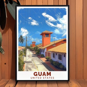 Guam Poster Chamorro Village Print Stunning Island Wall Art Serene ...