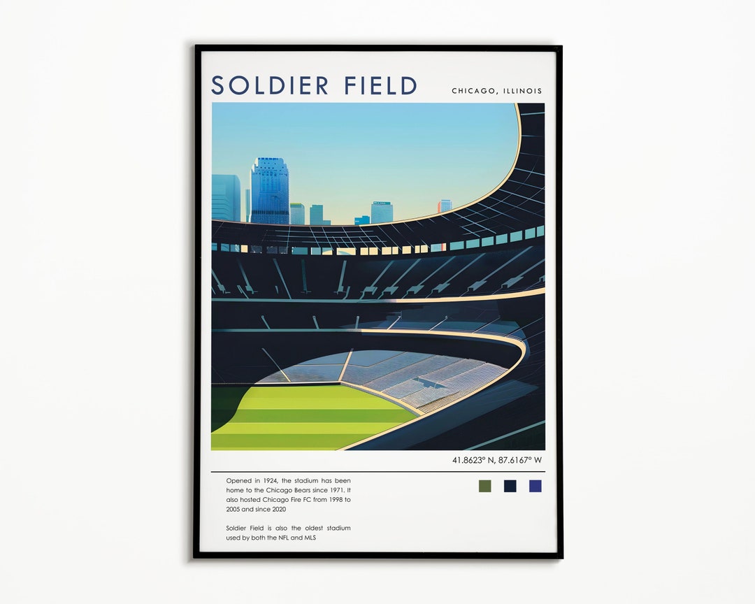Soldier Field Print Chicago Bears NFL Stadium in Modern Art Soldier ...