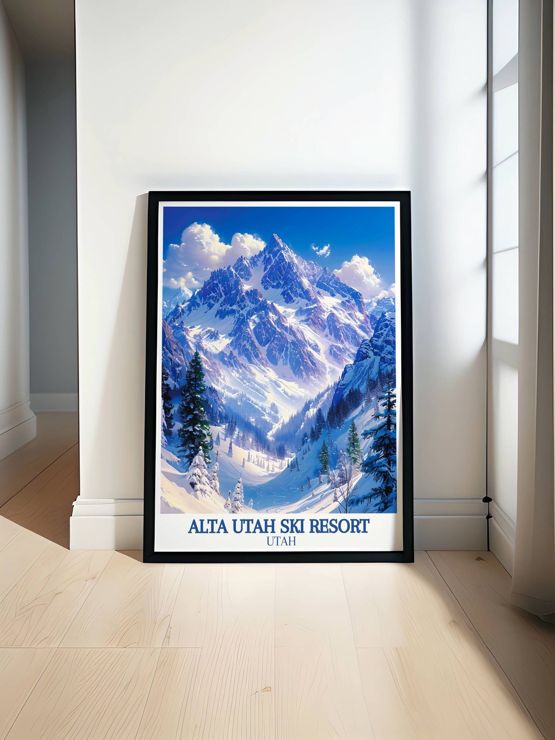 Alta Utah Ski Resort Poster - Framed Alta Ski Area Print - Alta Utah ...