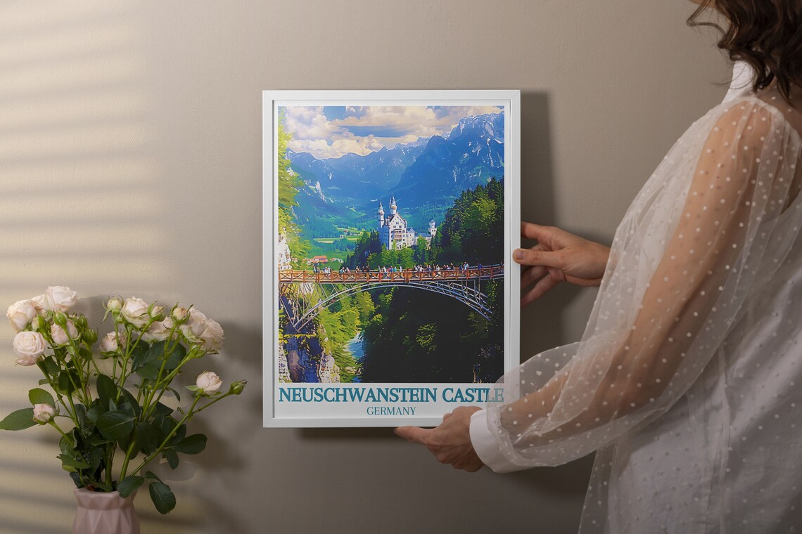 Neuschwanstein Castle Mystical German Landscape Art Traditional German ...