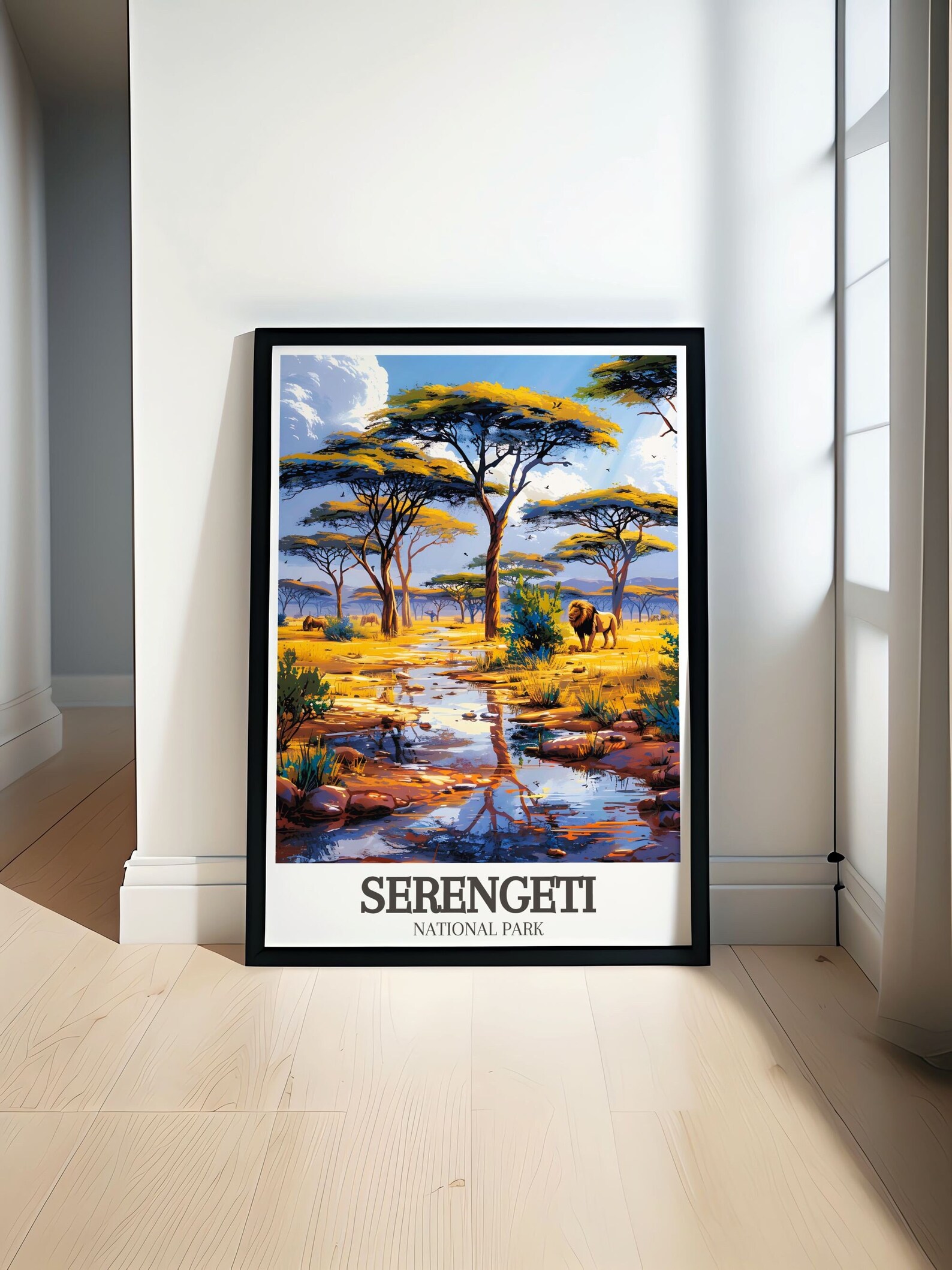 Serengeti Prints National Park Wall Art Africas Acacia Tree and ...