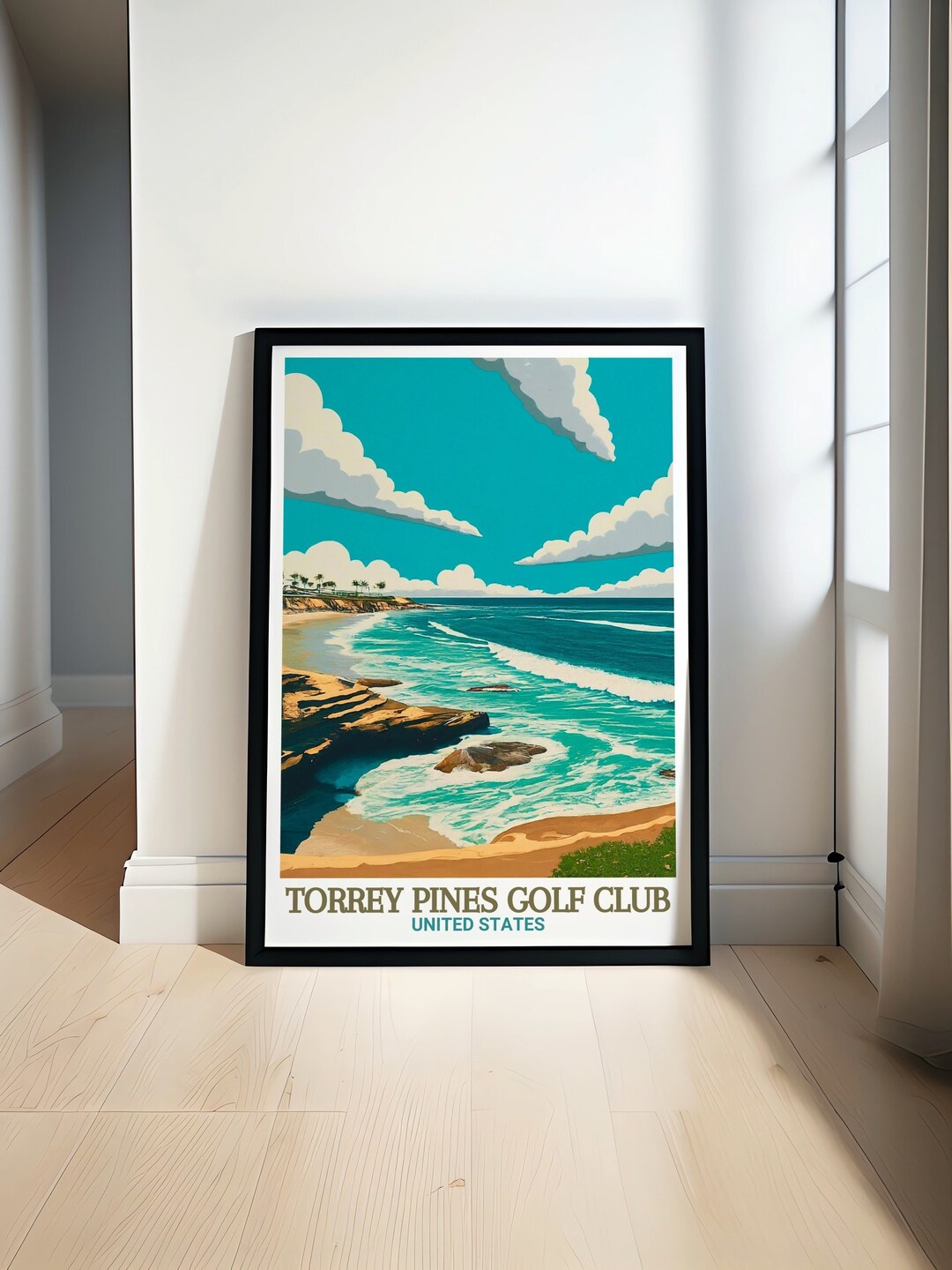 Torrey Pines Golf Club Travel Poster - La Jolla Shores Wall Art ...