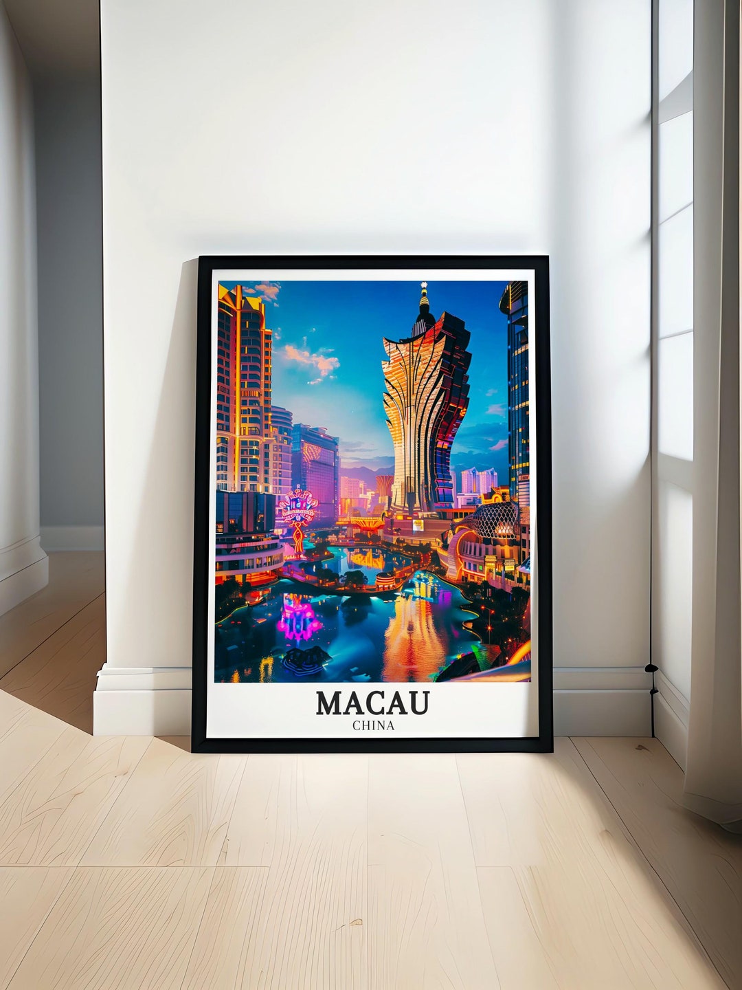 Macau Travel Print - Macau Cotai Strip - Casino Grand Lisboa Poster ...