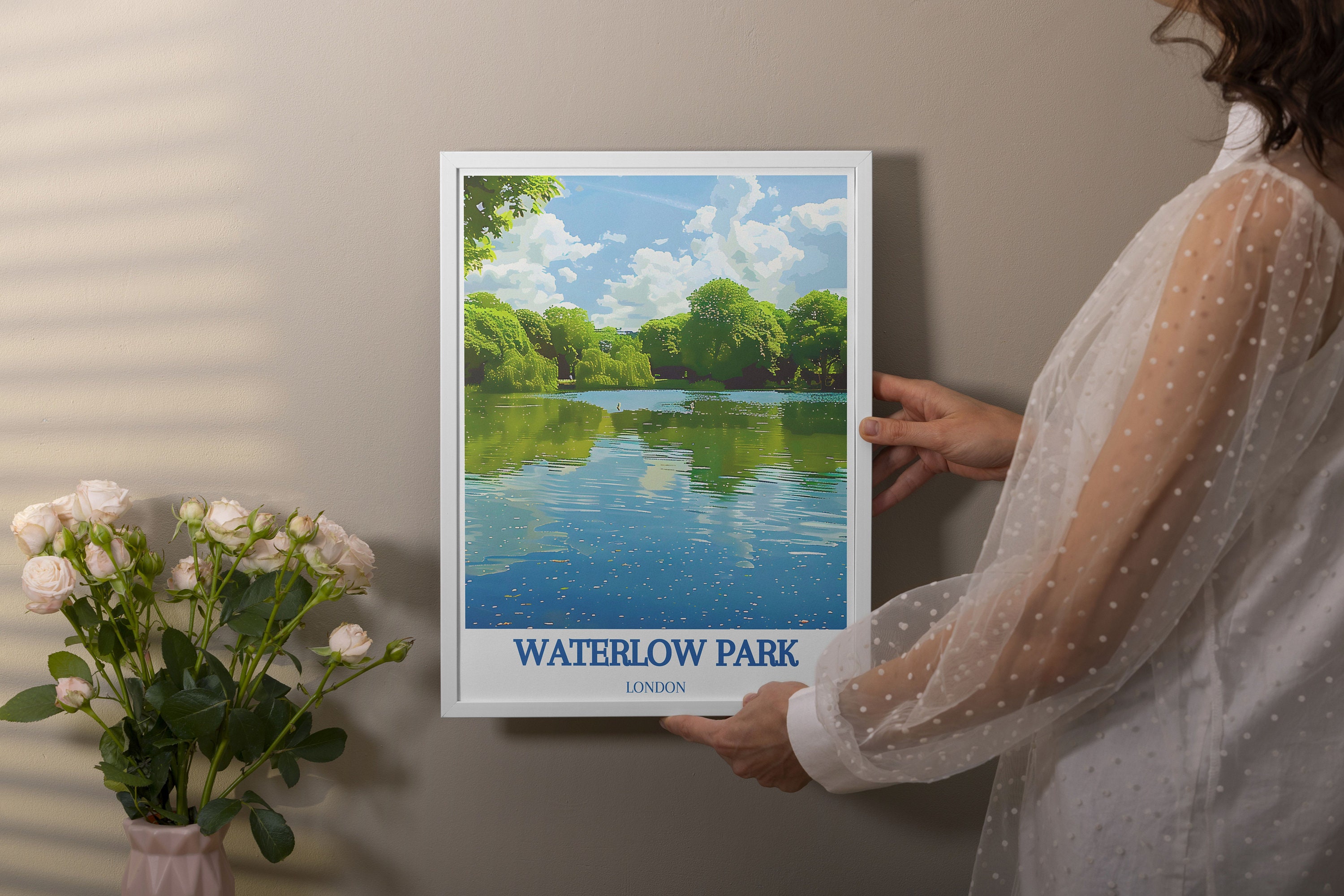 Waterlow Parktravel Print Highgate Ponds Art Poster for Home and Office ...