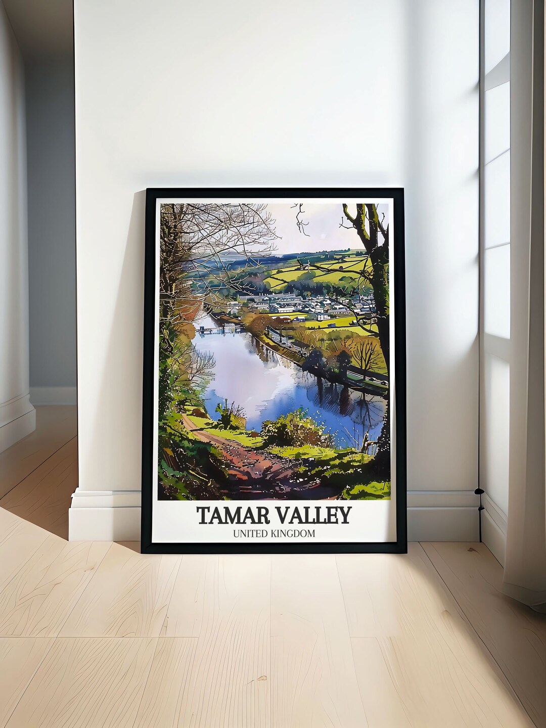 Tamar Valley AONB Wall Art - Calstock Viaduct and River Tamar Art ...