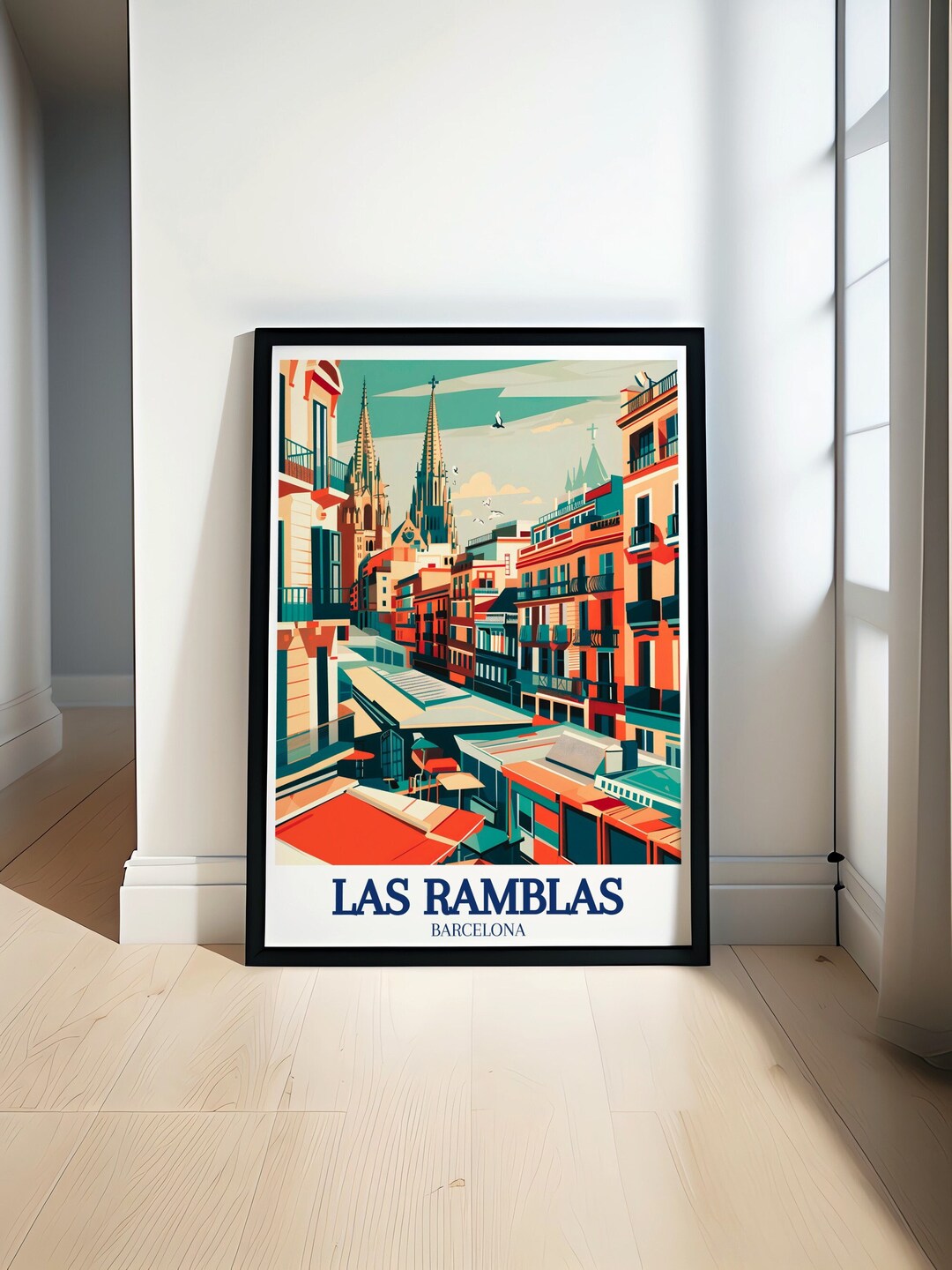 Las Ramblas Poster - La Boqueria Market Art - La Rambla De Sant Josep ...