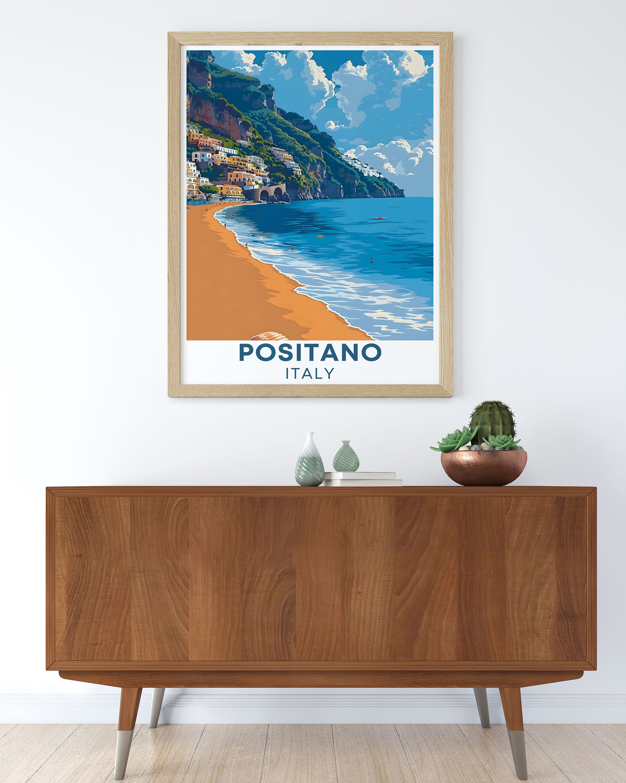 Positano Art Print Spiaggia Grande Print Positano Prints Italy Wall Art ...