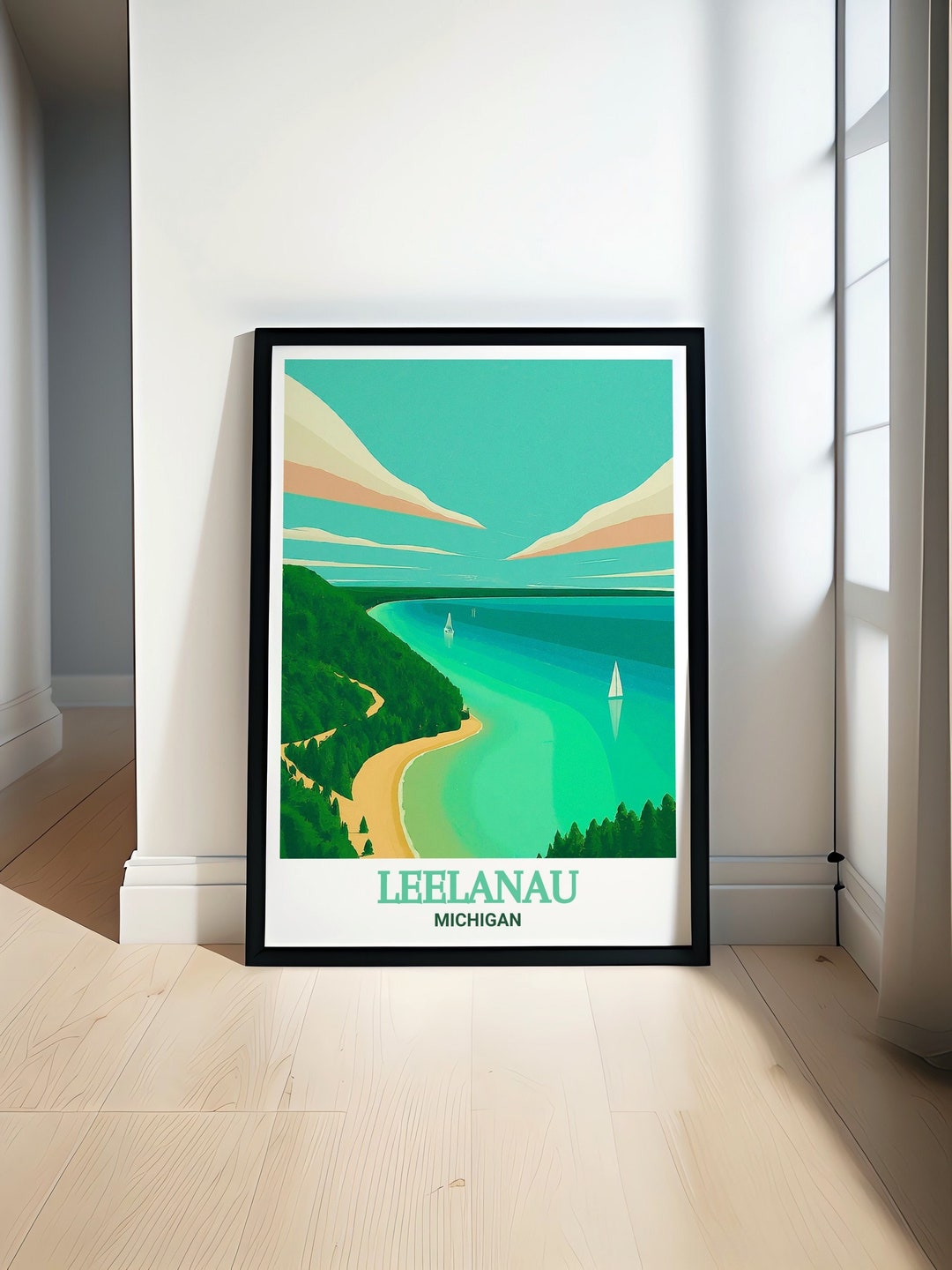 Leelanau Travel Print - Leelanau State Park Travel Poster - Michigan ...