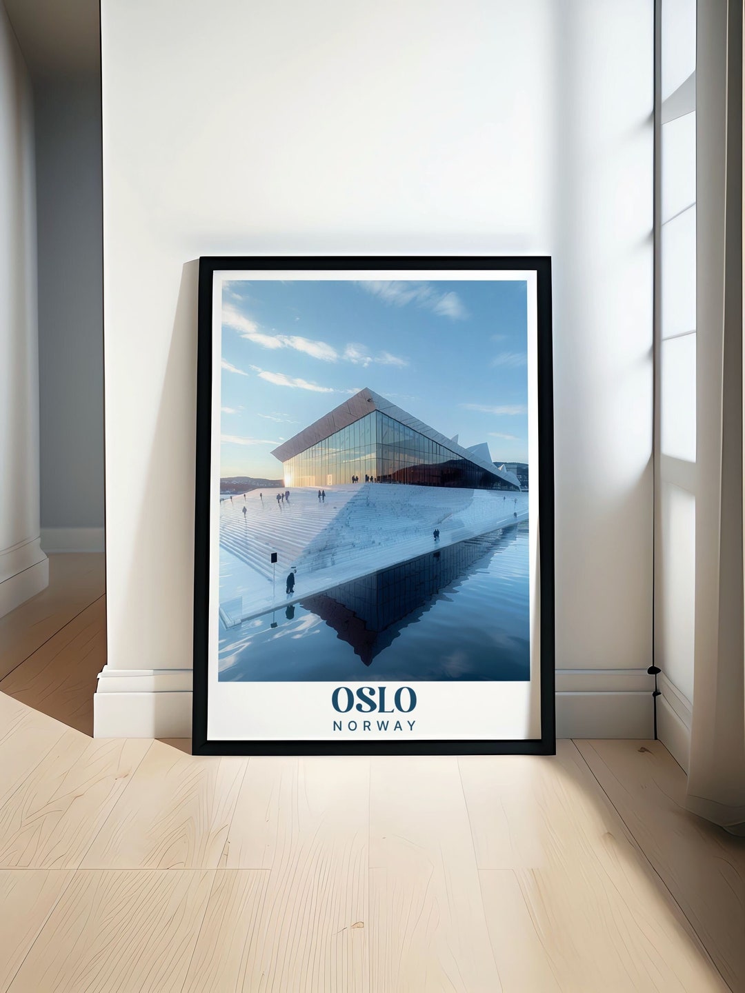 Oslo Wall Art Oslo Opera House Print Norway Travel Poster Scandinavian ...