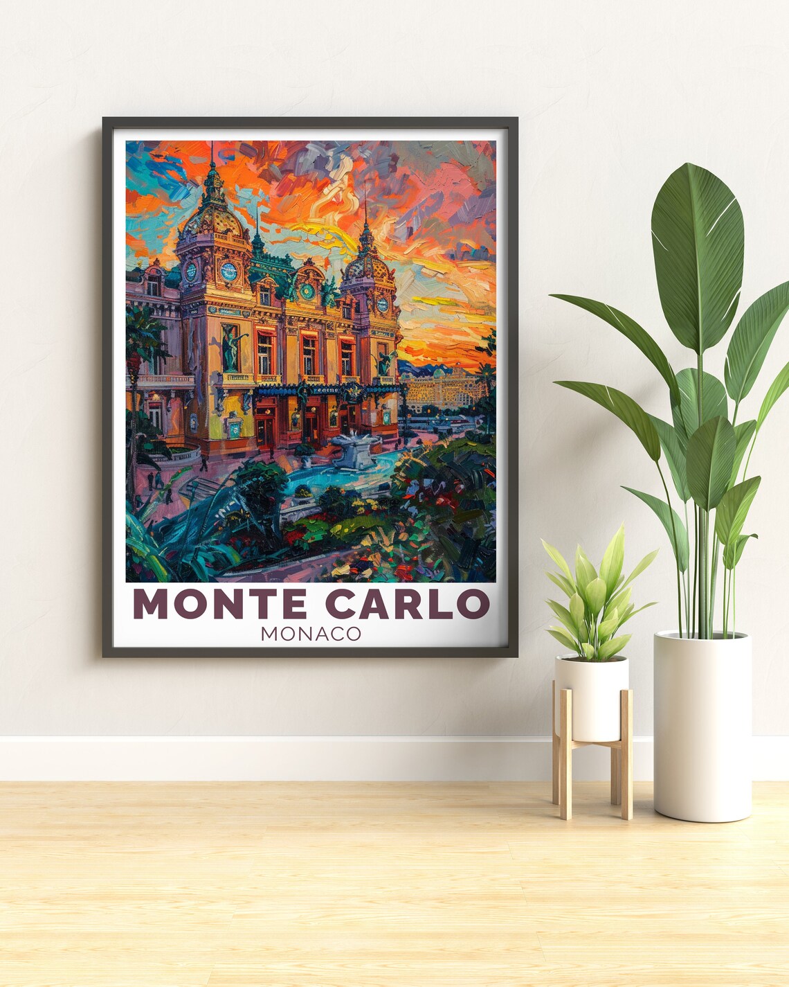 Monte-carlo Travel Poster Monaco Wall Art Casino De Monte-carlo Artwork ...