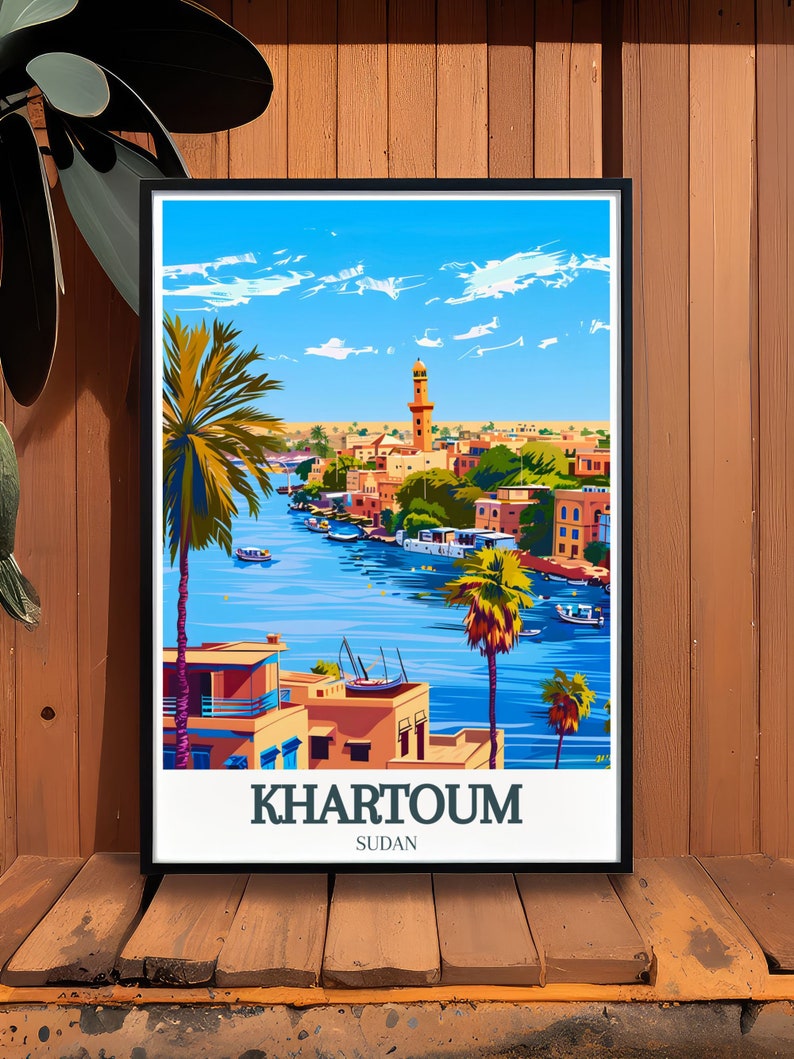 Khartoum Wall Art Khartoum City Center Nile River Travel Poster ...