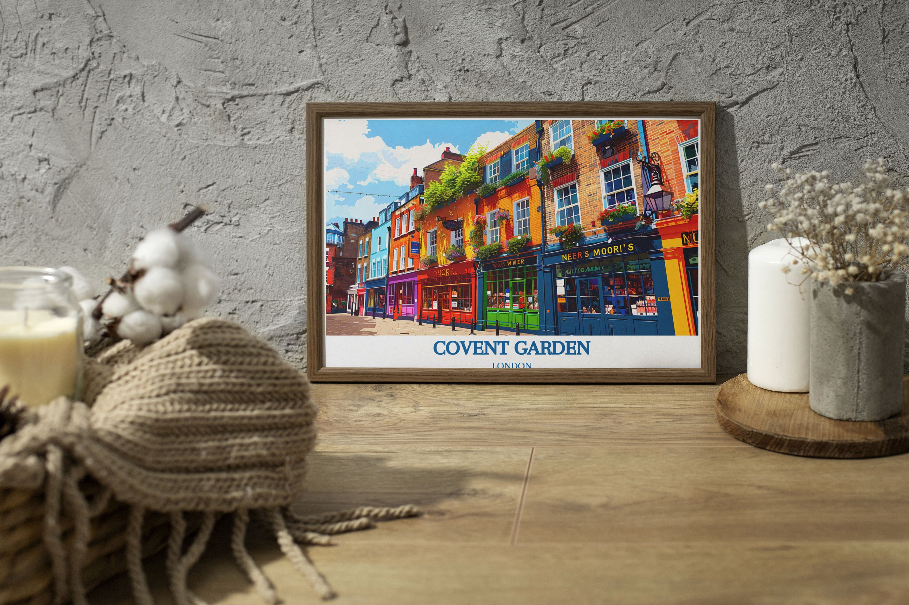 Vintage Covent Garden Travel Posters Neal's Yard Art Pieces Capturing ...