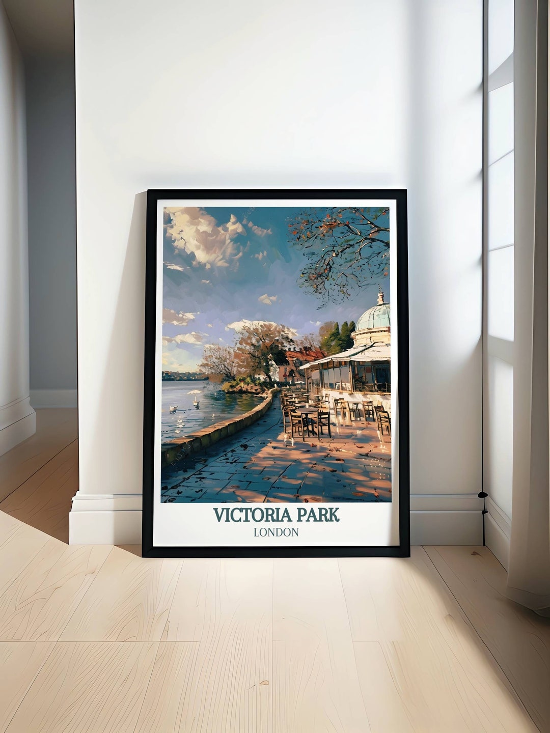 Victoria Park Poster - the Pavillion Cafe Print - Regents Canal Art ...