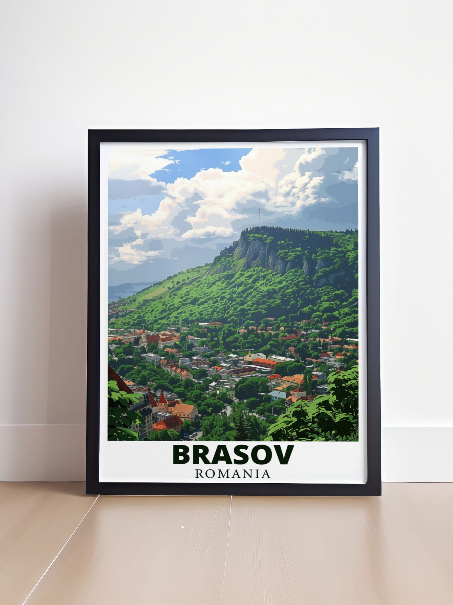 Brasov Romania Wall Art - Tampa Mountain Travel Poster - R Brasov Art ...