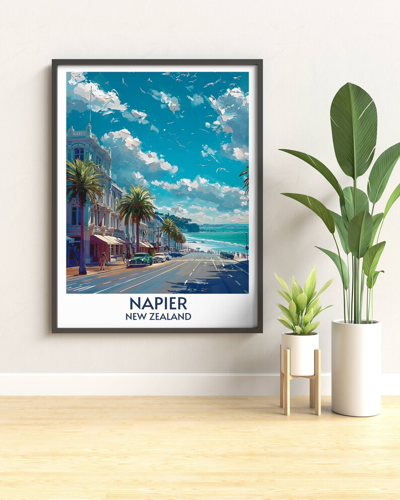 Napier Travel Poster Marine Parade Art Artistic Prints Celebrating New ...