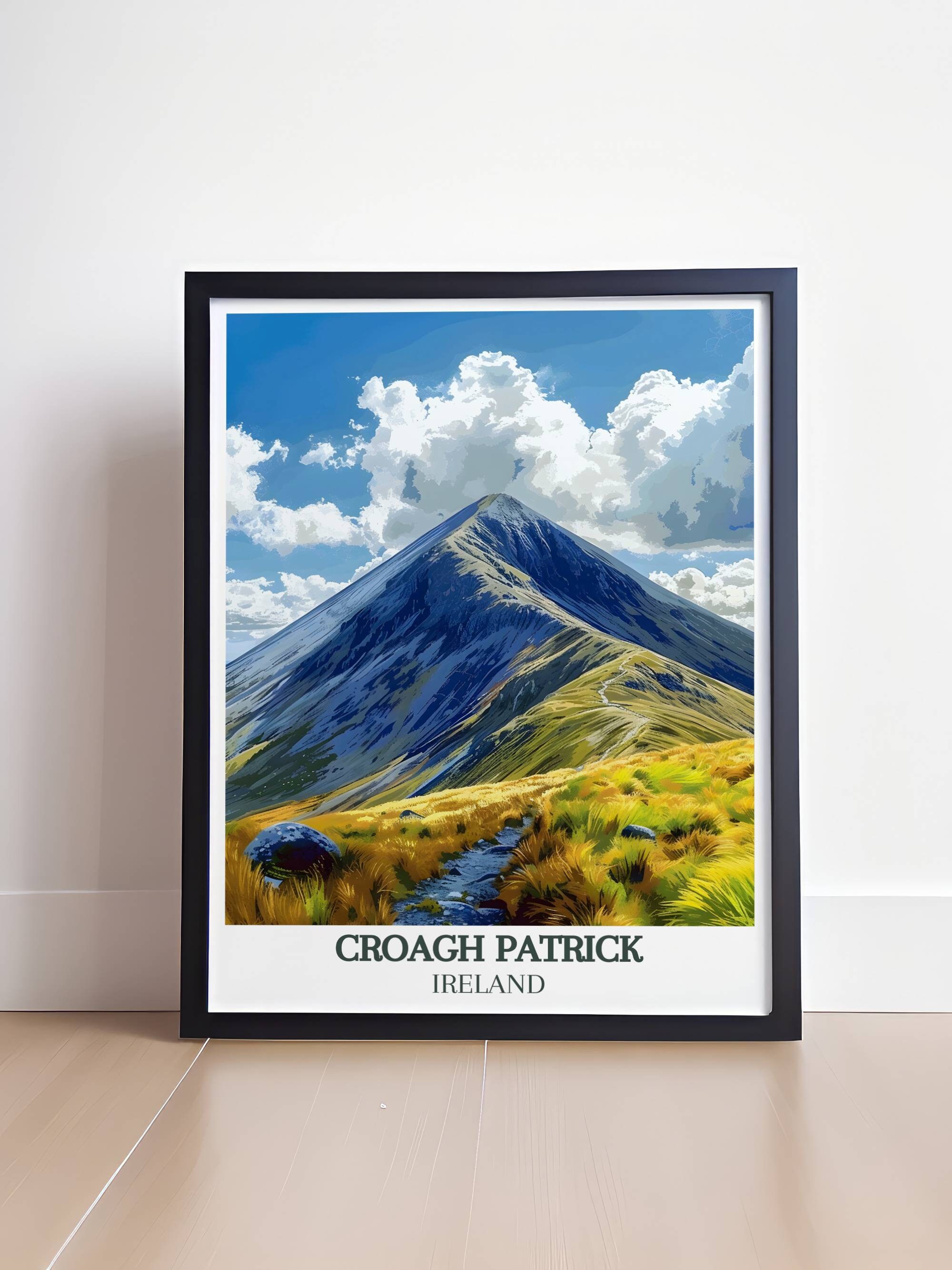 Croagh Patrick Trail and Summit Art - Croagh Patrick Print - Ireland's ...