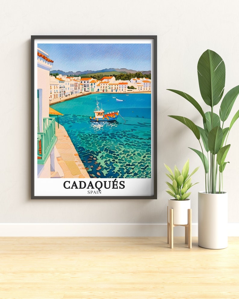 Cadaqués Travel Art - Cadaqués Harbour Pyrenees Posters - Spain Wall ...