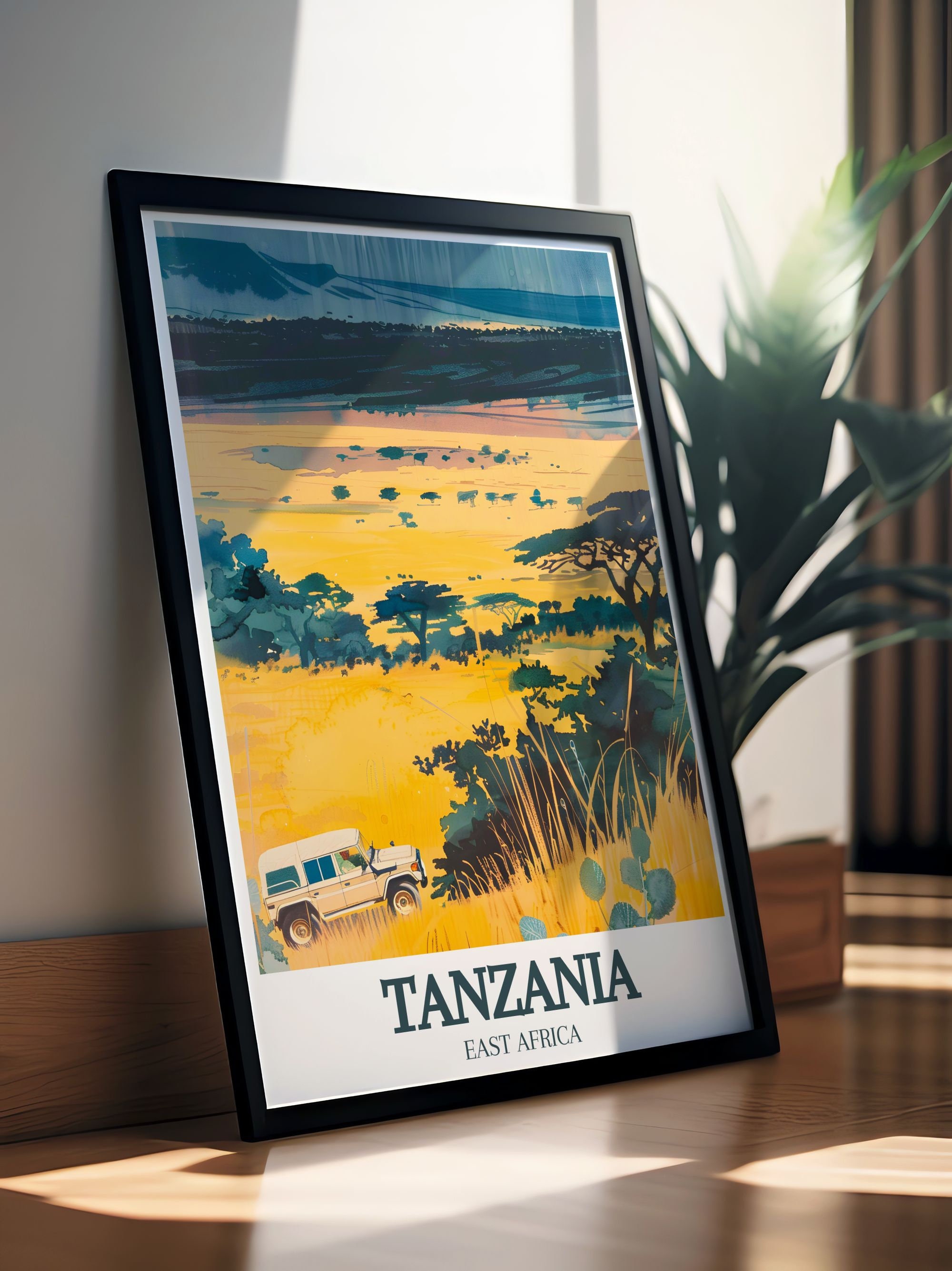 Tanzania Travel Poster - Ngorongoro Crater and Dar Es Salaam Posters ...