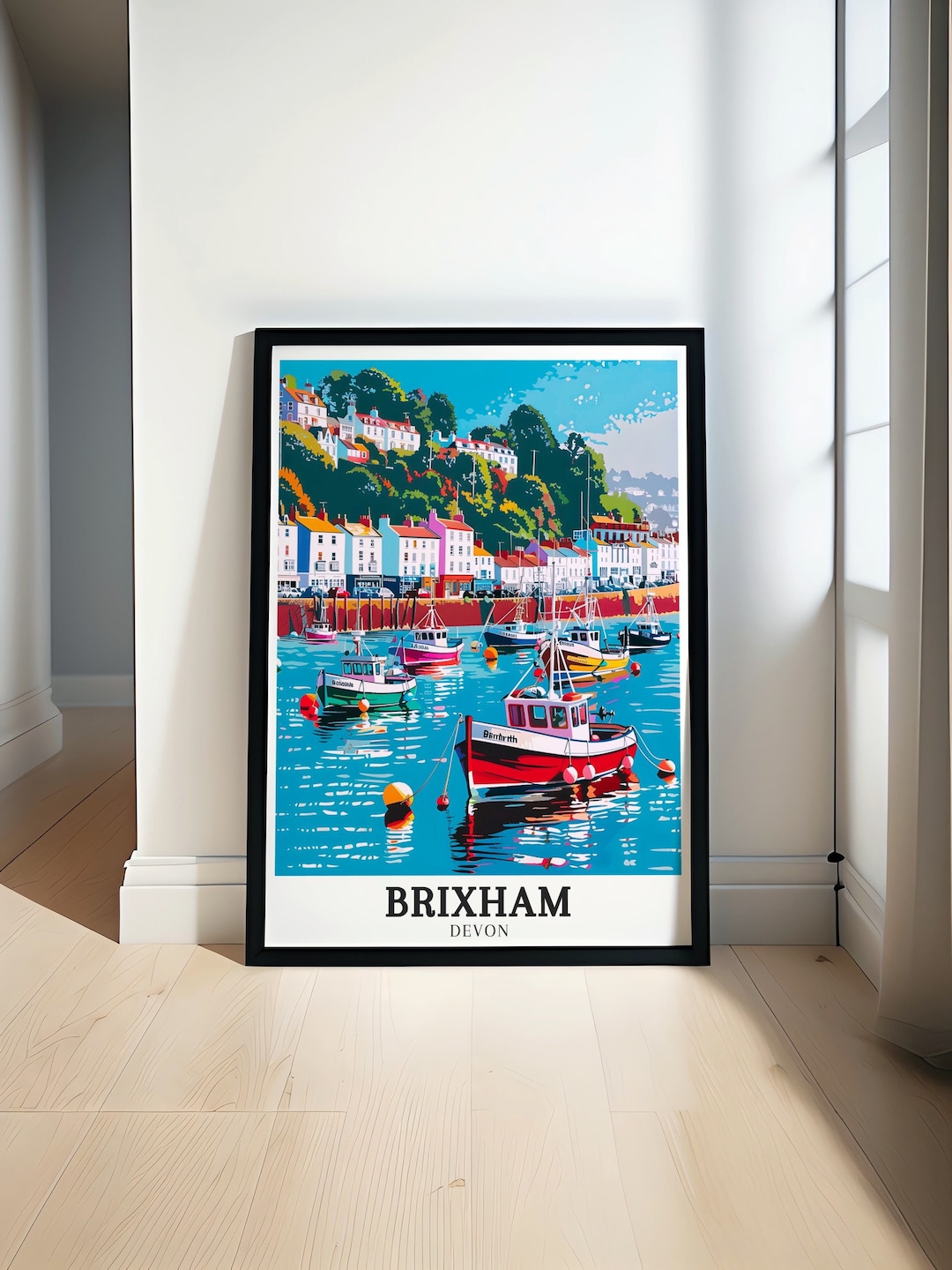 Brixham Poster - Brixham Harbour Art - Borough of Torbay Decor ...
