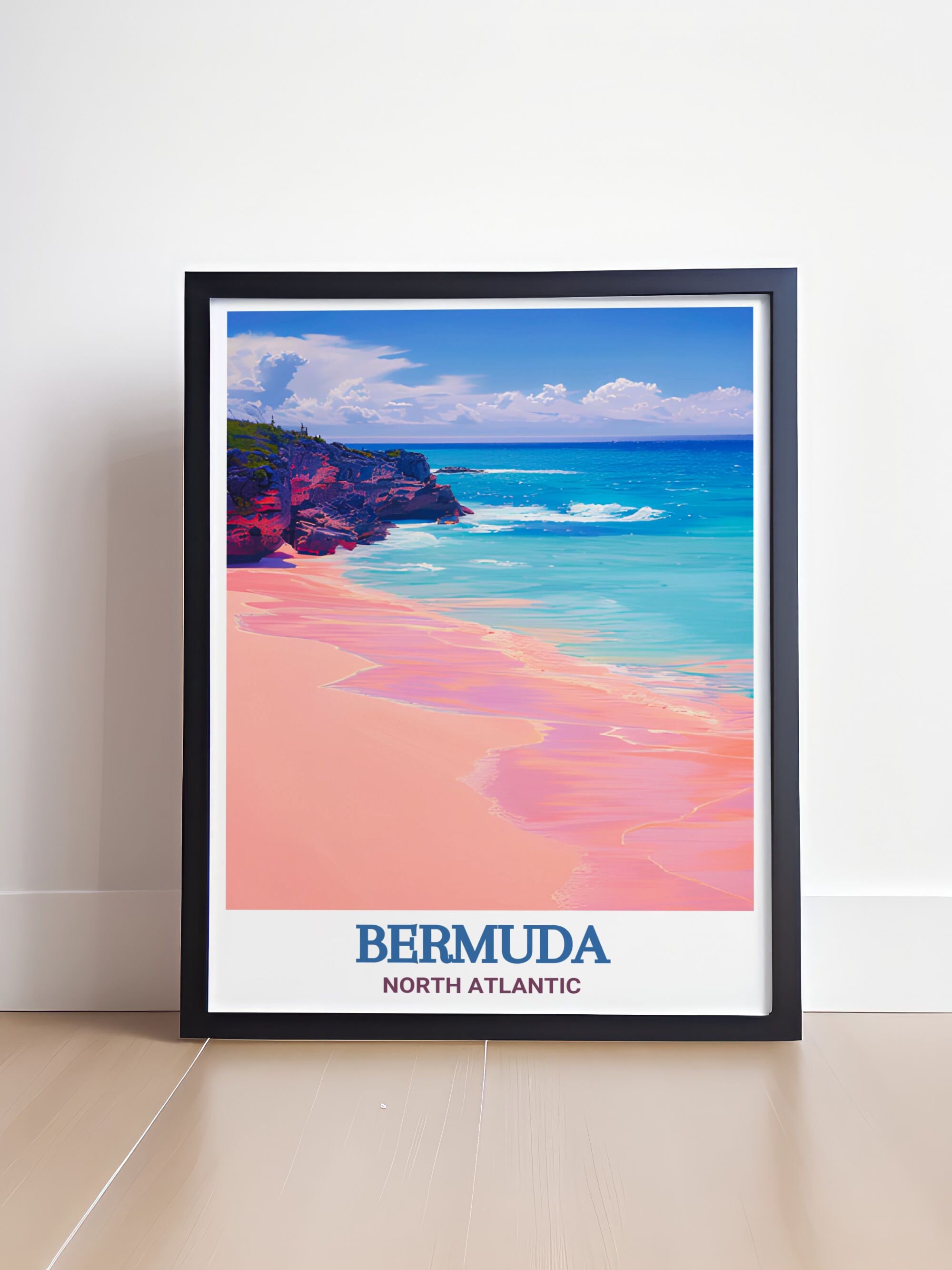 Bermuda Wall Art Horseshoe Bay Beach Wall Decor Bermuda Travel Poster ...
