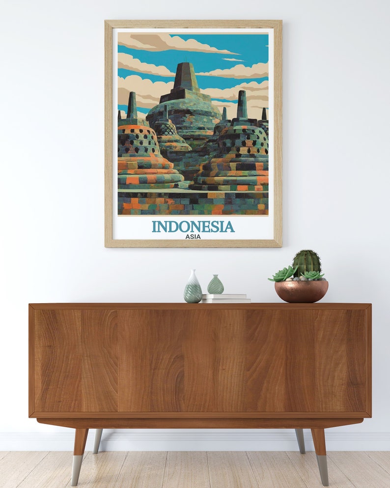 Indonesia Travel Posters Borobudur Temple Posters Indonesia Wall Art ...