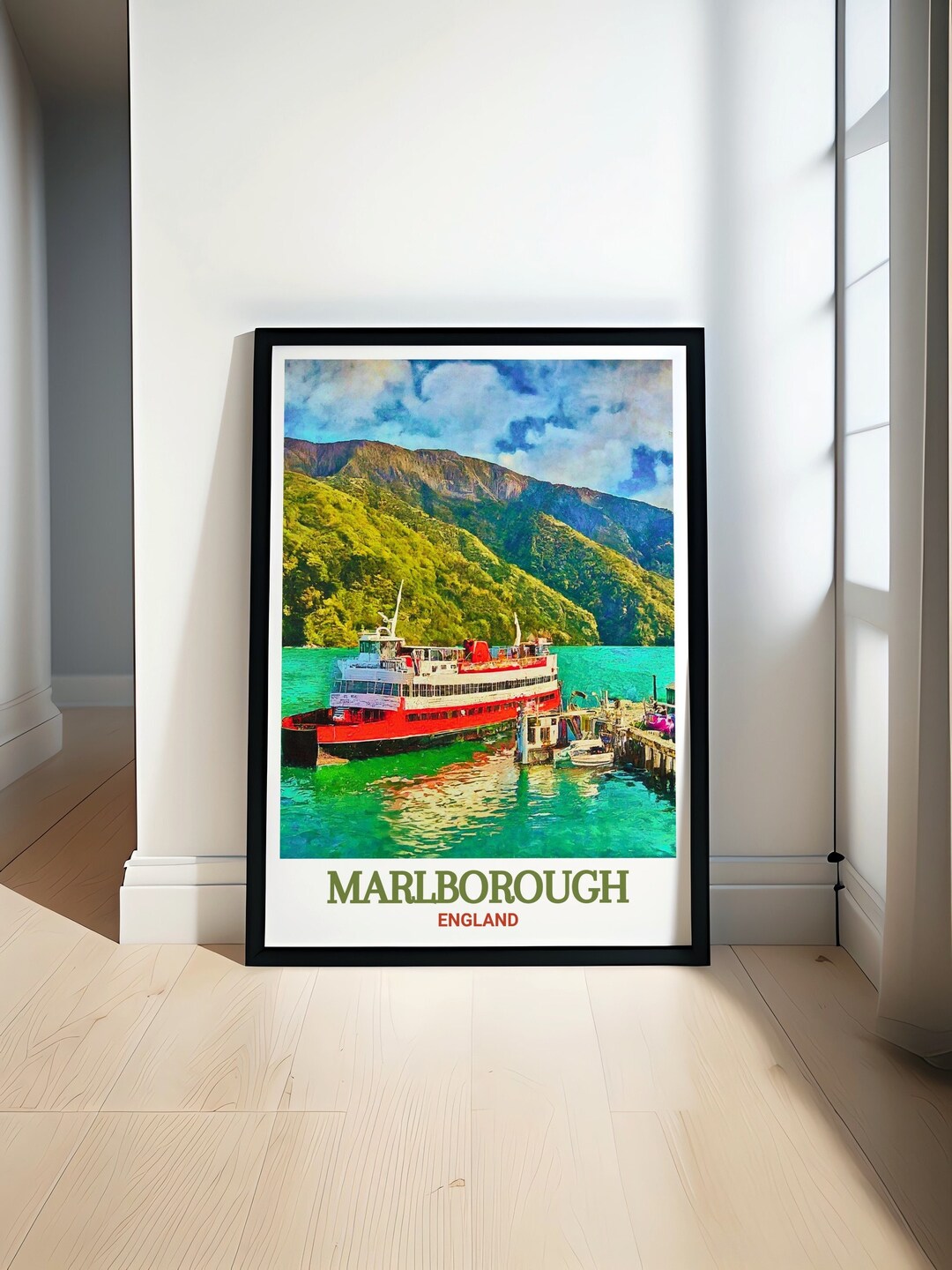 Marlborough Posters - Scenic Picton Art - Coastal Travel Wall Art ...