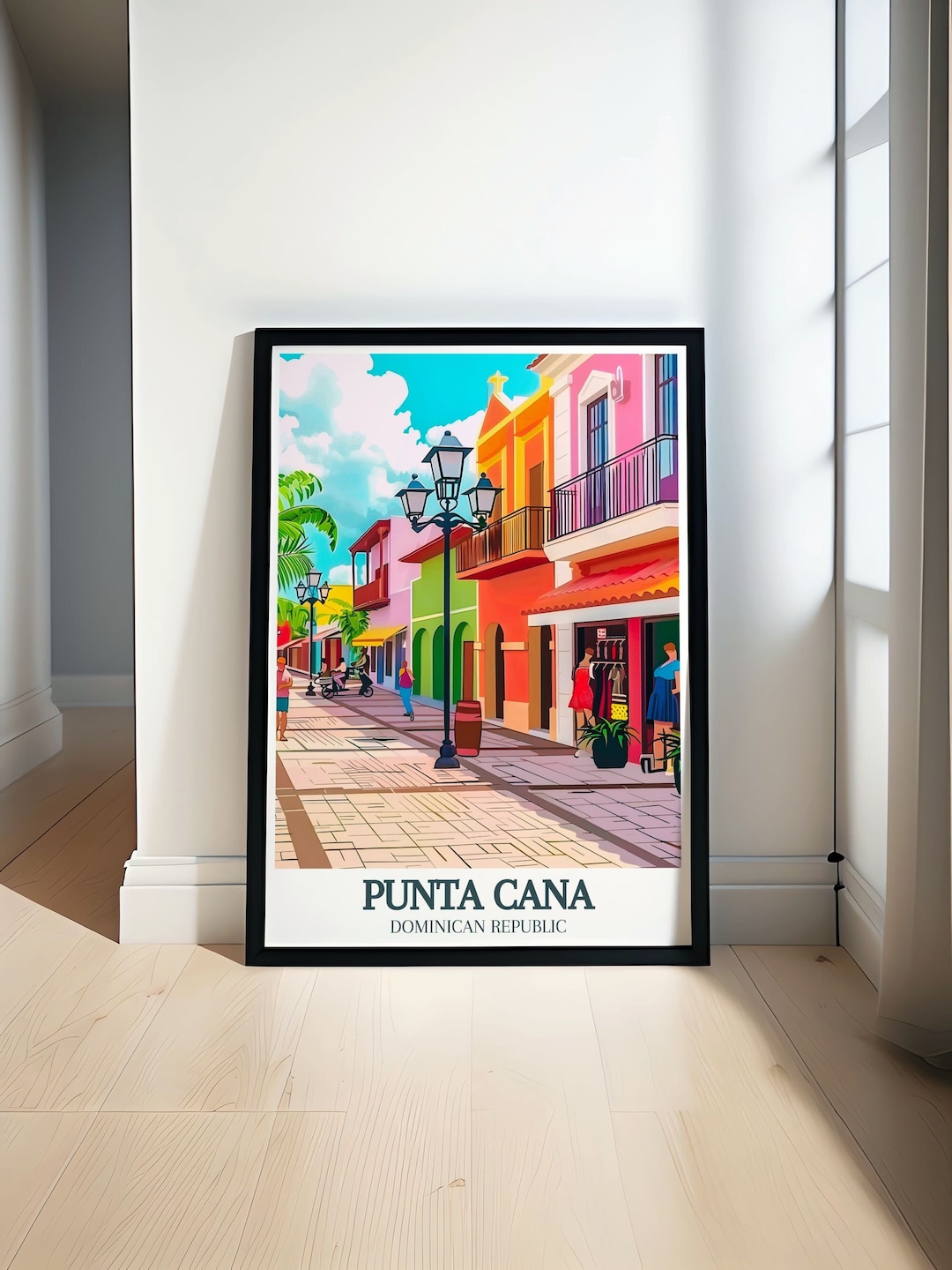 Punta Cana Poster - Framed Avenida Espana Print - Downtown Punta Cana ...