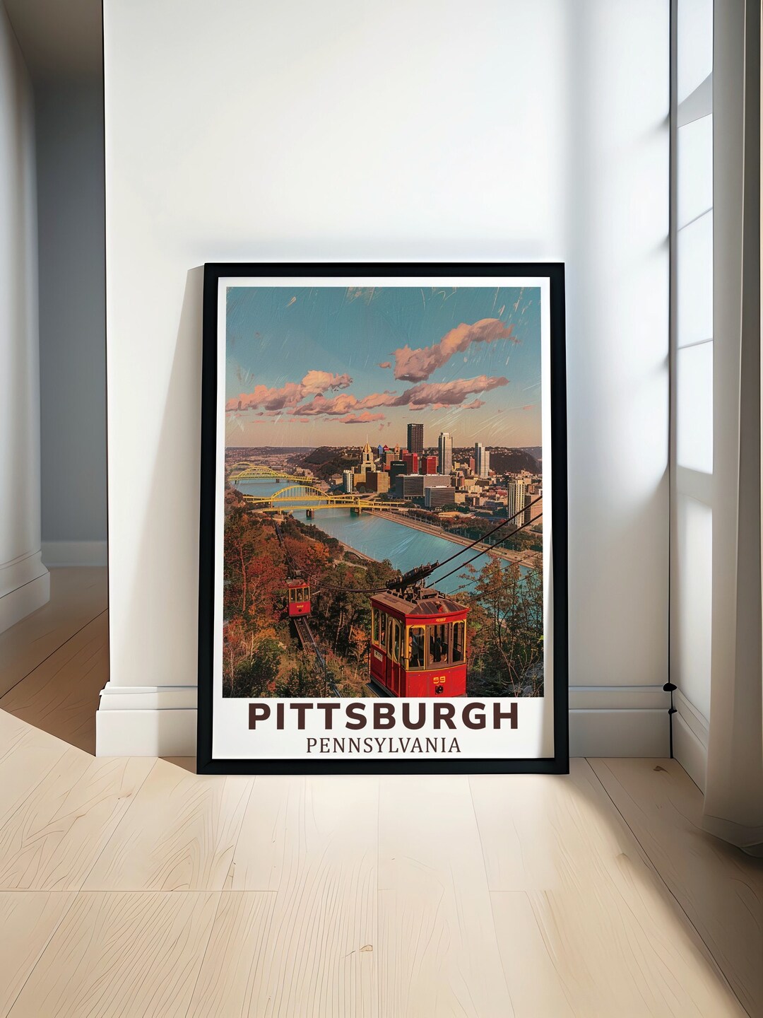 Pittsburgh Travel Poster - Duquesne Incline Posters - Pittsburgh Travel ...