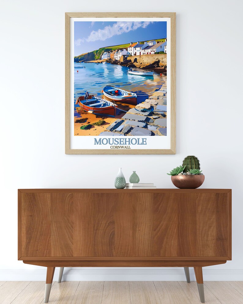 Mousehole Cornwall Poster Mousehole Harbour Print Mousehole Wall Art Mousehole Harbour Travel ...