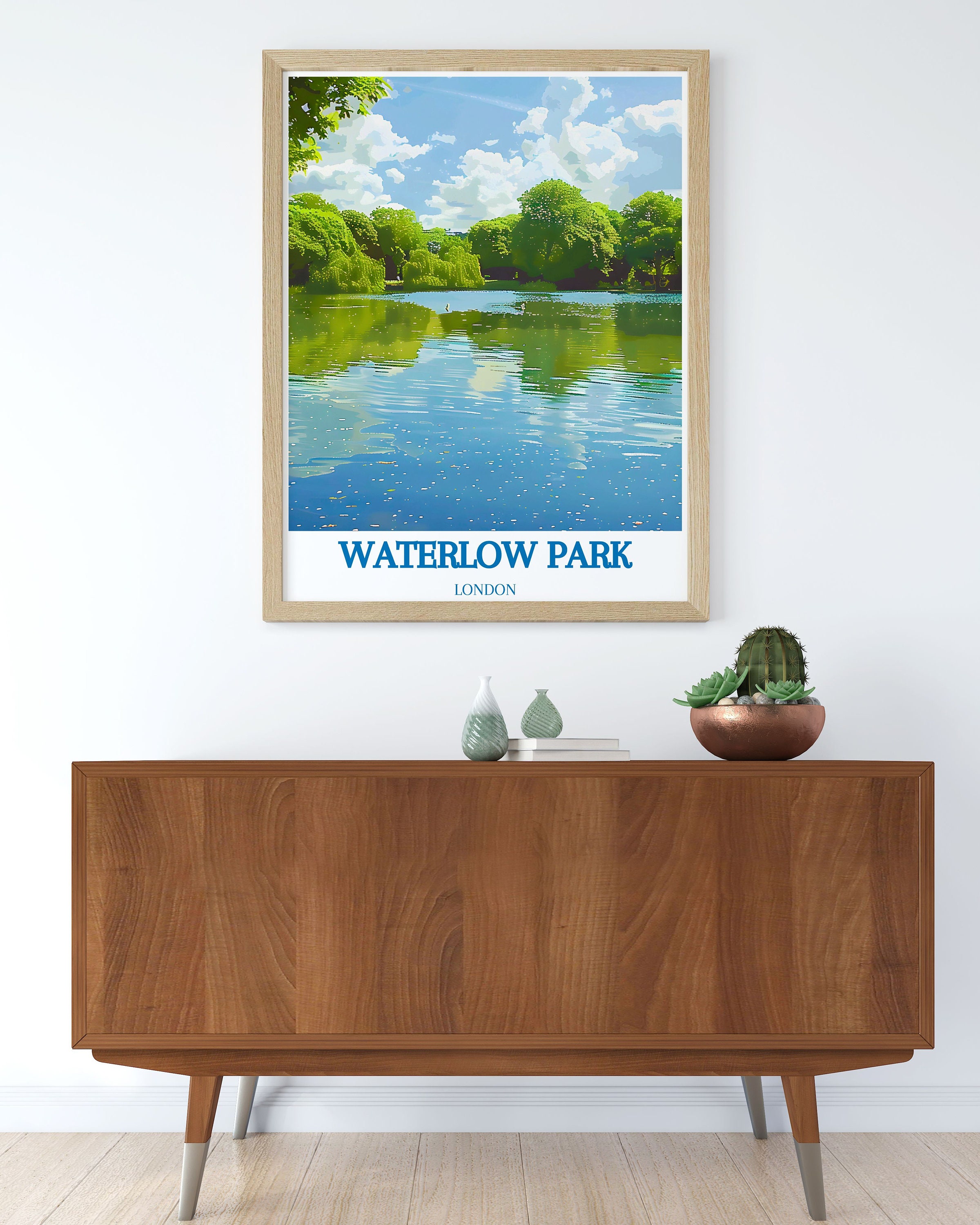 Waterlow Parktravel Print Highgate Ponds Art Poster for Home and Office ...