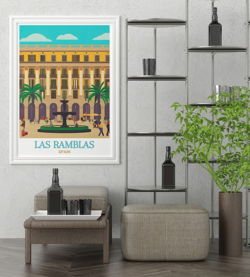 Las Ramblas Poster Collection Plaça Reial Travel Posters Spain Cultural ...