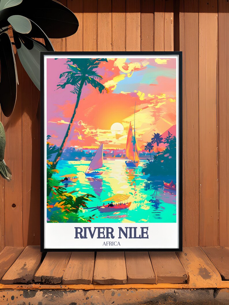 River Nile Travel Poster - Luxor Wall Art - Egypt Framed Print - River ...