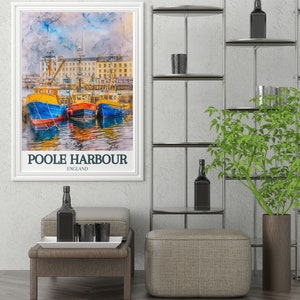 Poole Harbour Travel Poster - Borough of Poole Holes Bay Prints - Poole ...