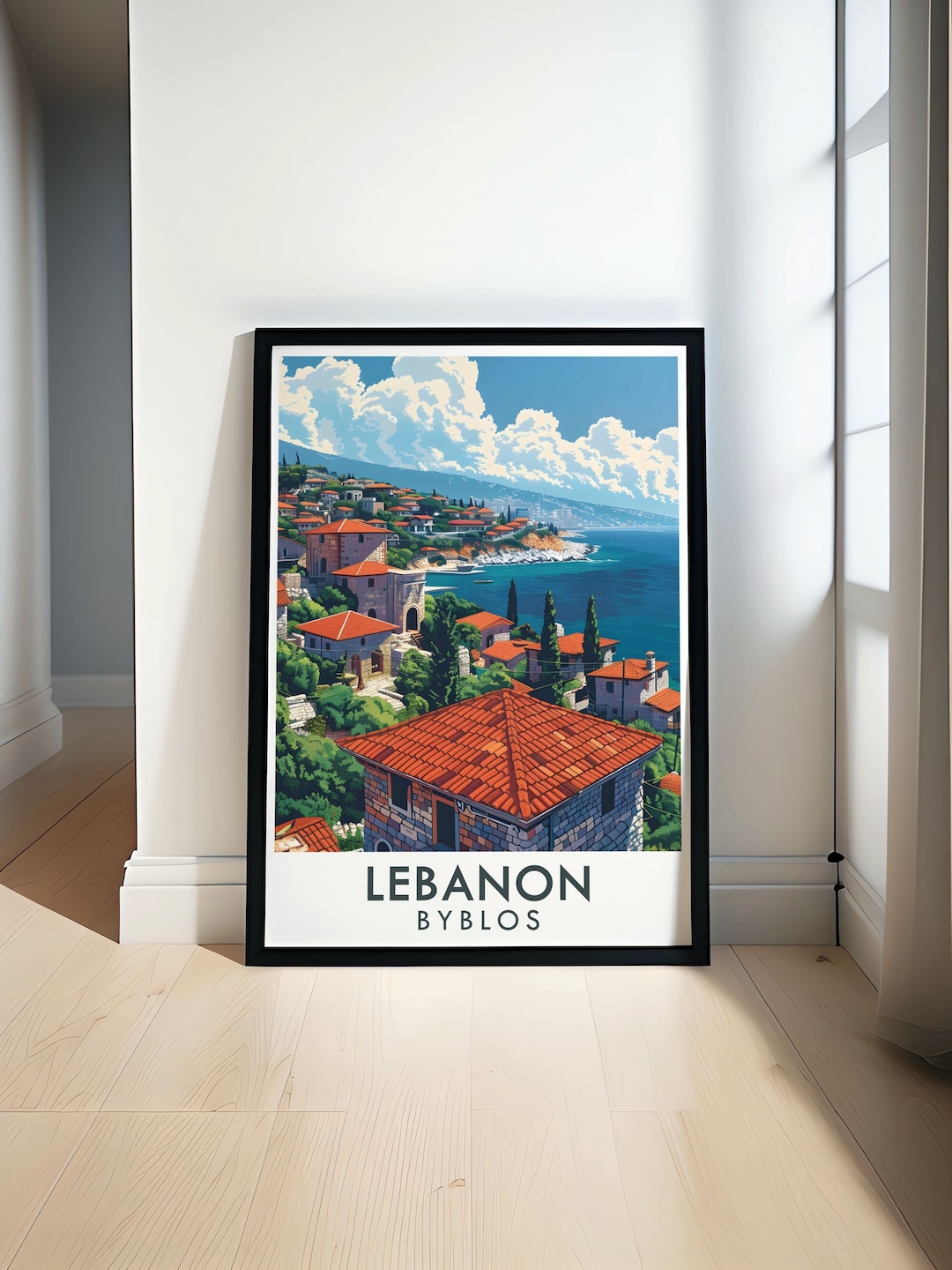 Byblos Lebanon Travel Poster | Ancient City Wall Art Print | Lebanese ...