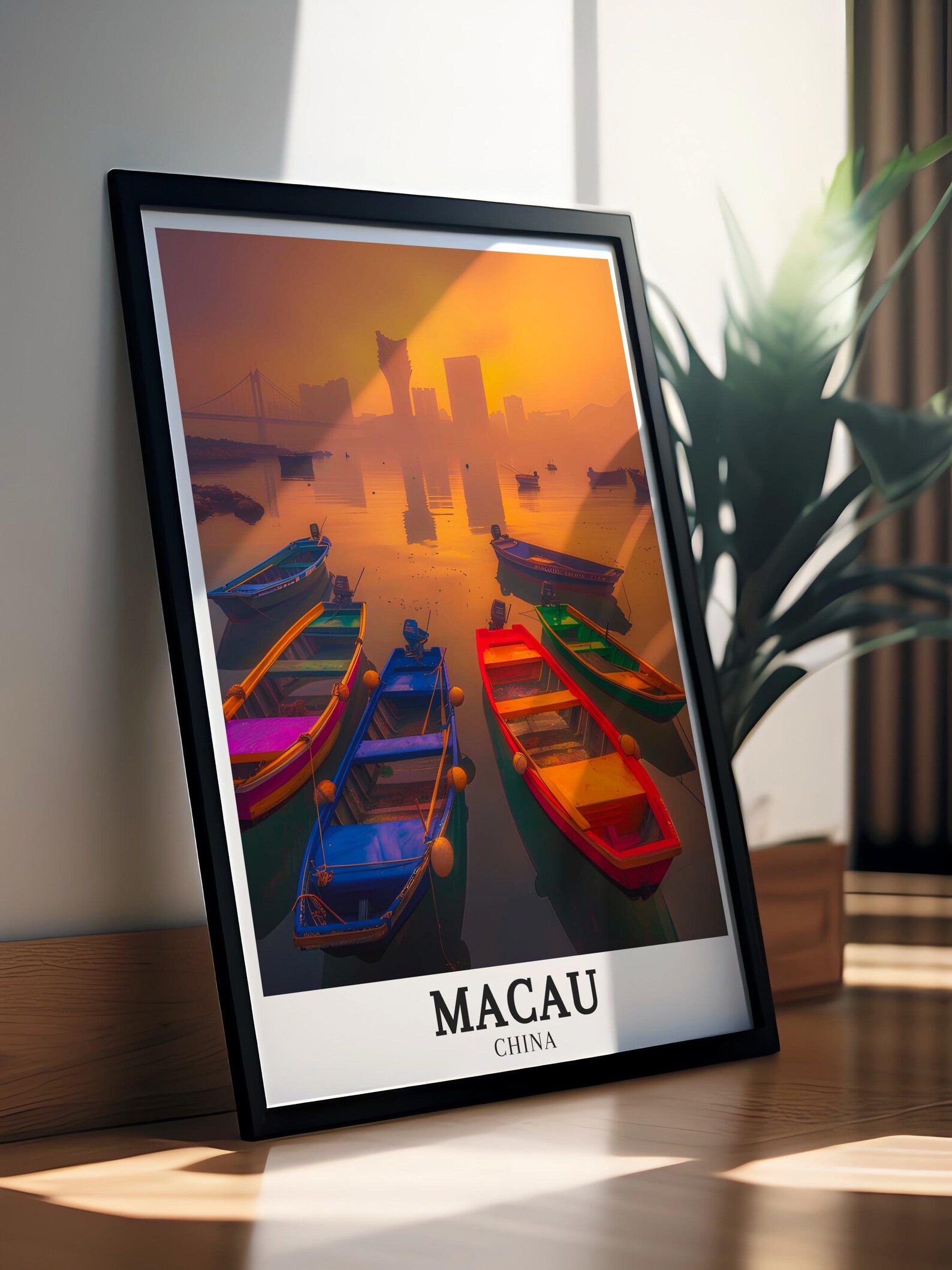 Macau Art - Macau Outer Harbour, Macau Skyline - South China Sea Poster ...
