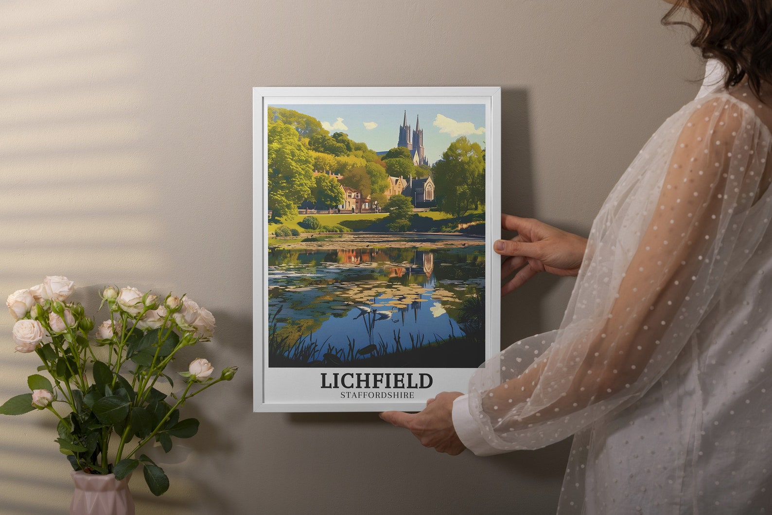 Lichfield Poster - Beacon Park Print - Minster Pool Poster - Lichfield ...
