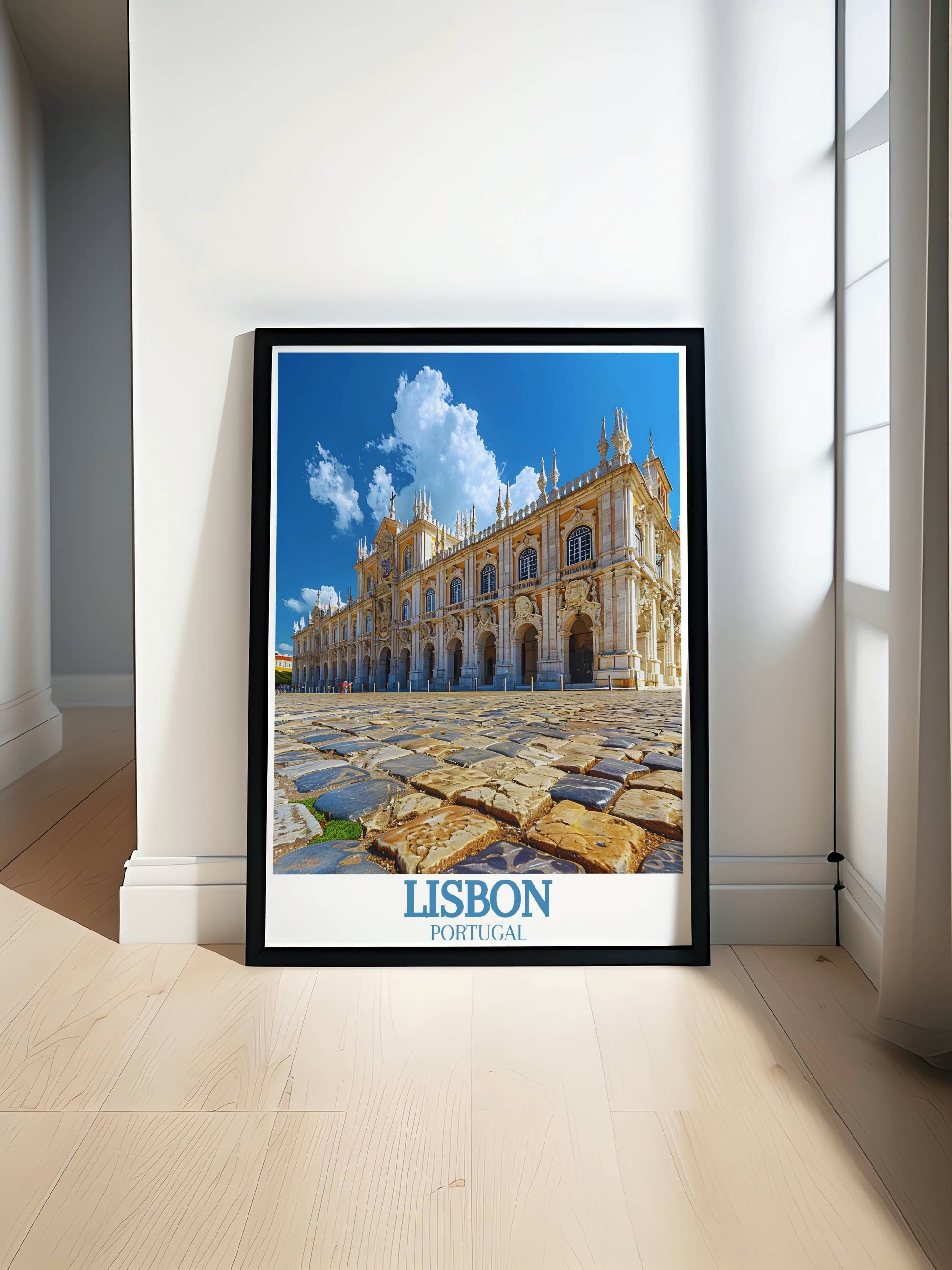 Lisbon's Timeless Map Poster Collection Jeronimos Monastery Wall Art Lisbon Wall Photography ...