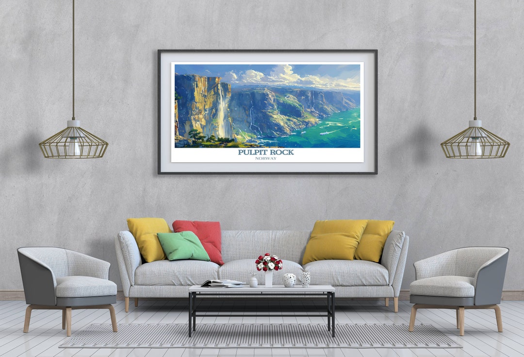 Pulpit Rock Poster Lysefjord Print Series Scandinavian Travel Posters ...