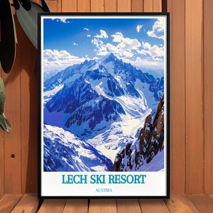 Explore the Lech Ski Resort Poster Collection - Retro Valluga Mountain ...