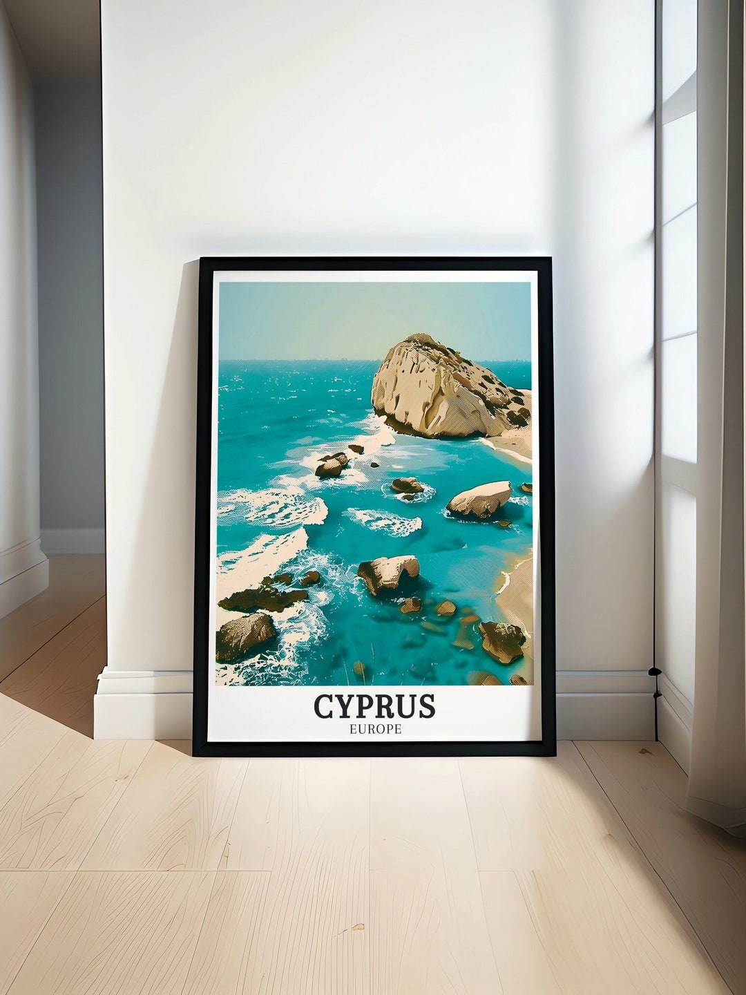Cyprus Wall Art - Aphrodites Rock, Paphos Fine Line Print - Aphrodites ...