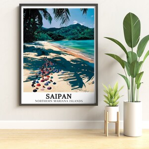 Saipan Travel Print- Micro Beach Art Collection - Garapan Scenic Prints ...