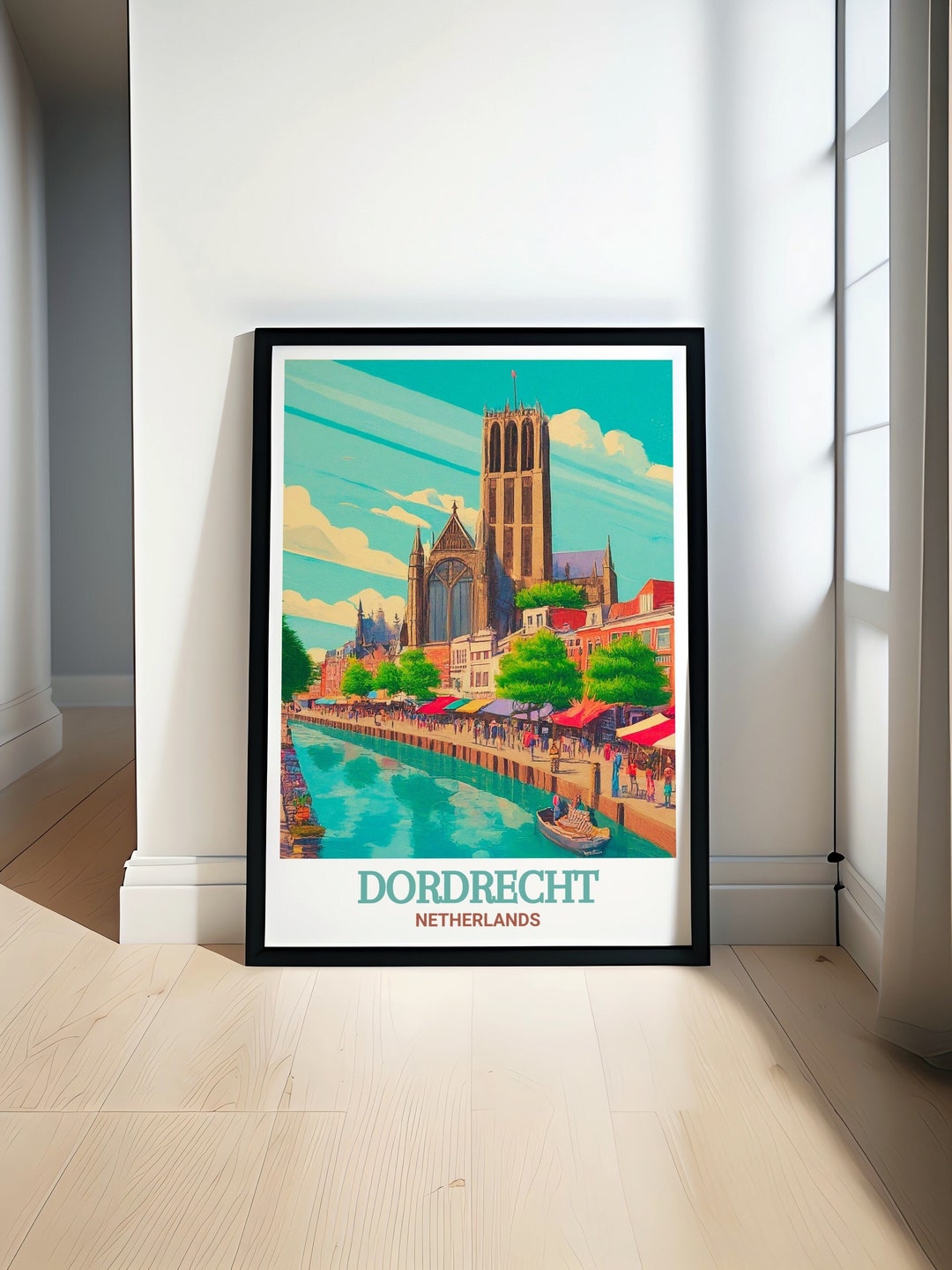 Dordrecht Print - Framed Grote Kerk Poster - Grote Kerk Canvas Print ...