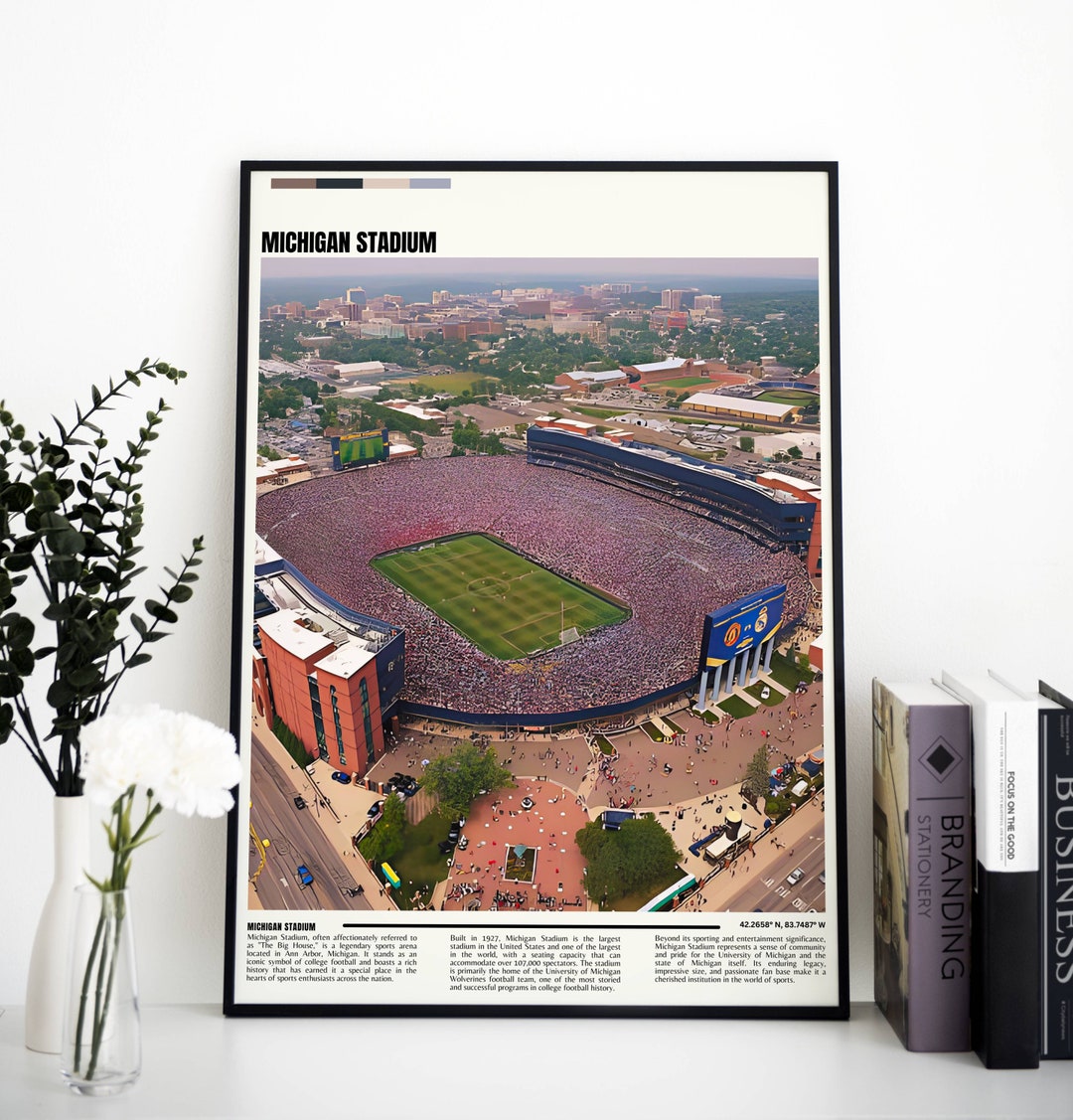 Michigan Stadium Print Michigan Art Michigan Wolverines Poster NCAA ...