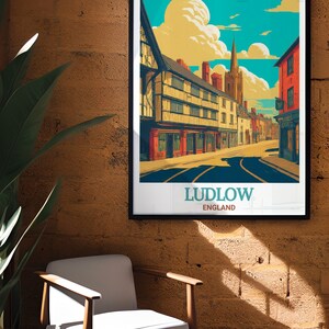 Ludlow Travel Poster - Broad Street Ludlow Travel Poster - Broad Street ...