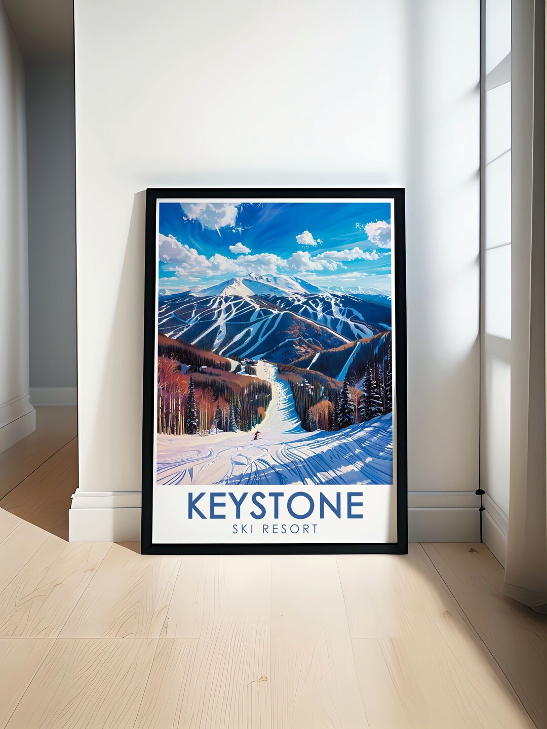 Keystone Ski Resort Art Collection Dercum Mountain Travel Print Elegant ...