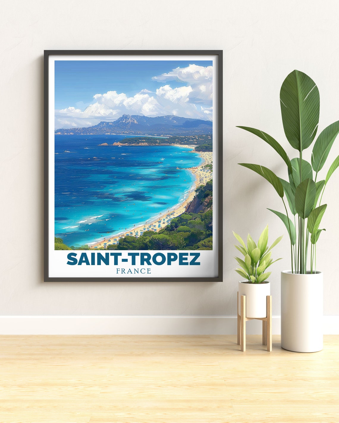 St Tropez Poster Pampelonne Beach Decor St Tropez Travel Art Collection St Tropez Home Art ...