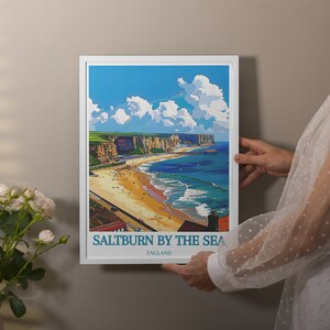 Saltburn Beach Prints and Retro Wall Art - Saltburn Beach Art ...