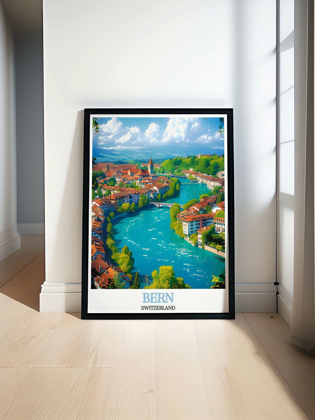 Bern Travel Wall Art - Aare River Serenity - Timeless Elegance of Bern ...