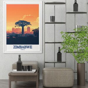 Zimbabwe Travel Posters - Harare Skyline Majesty - Mbare Musika Market ...