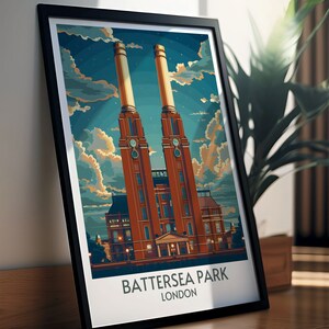 Battersea Park London Travel Poster - Battersea Power Station Art ...